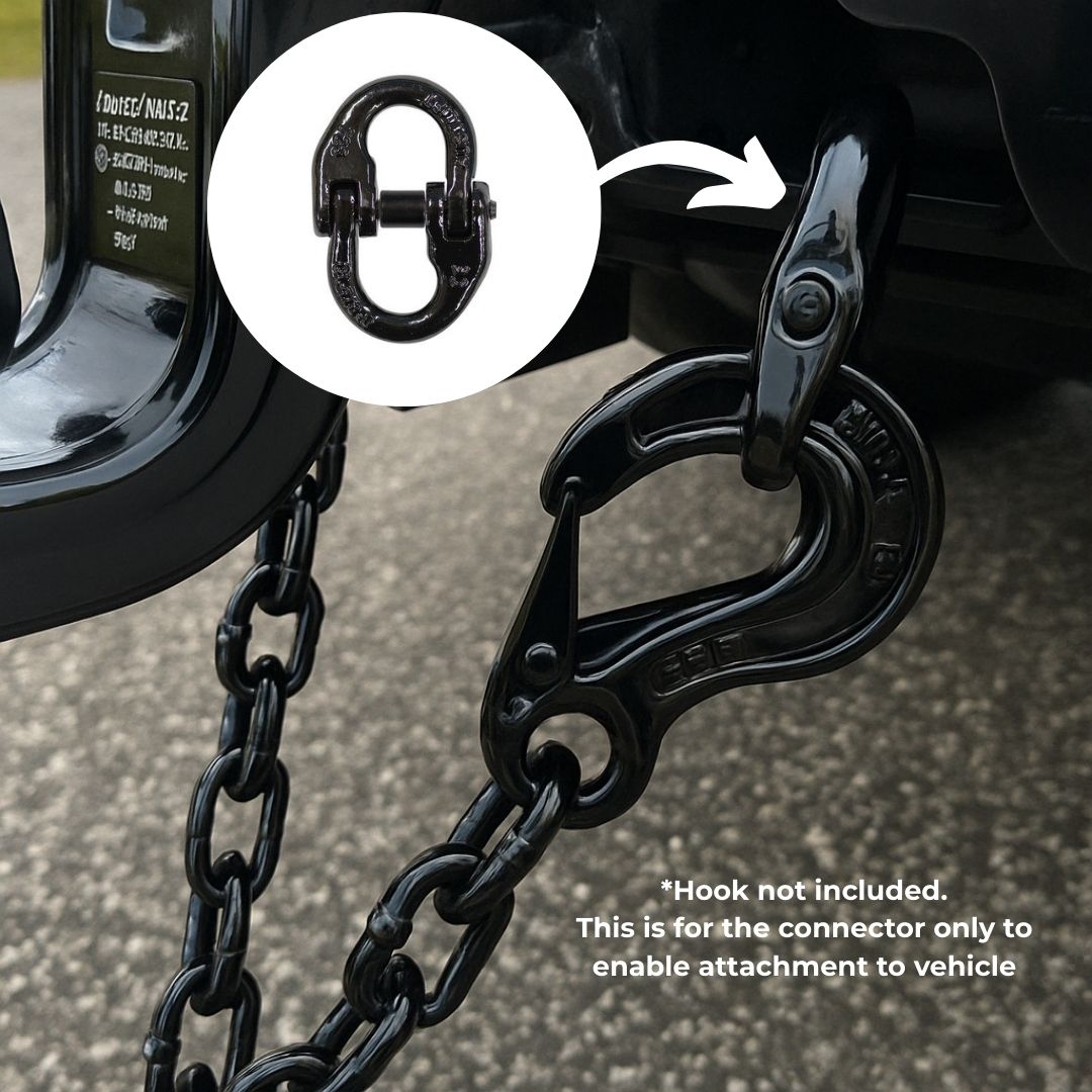 Connector for Vehicle & Safety Chain Hook Kit add-on - Black (each ...